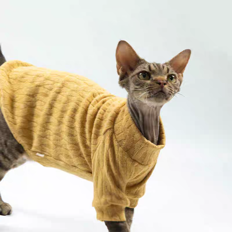 Organic Breathable Sphynx Cat Sweater | Warm, Not Stuffy
